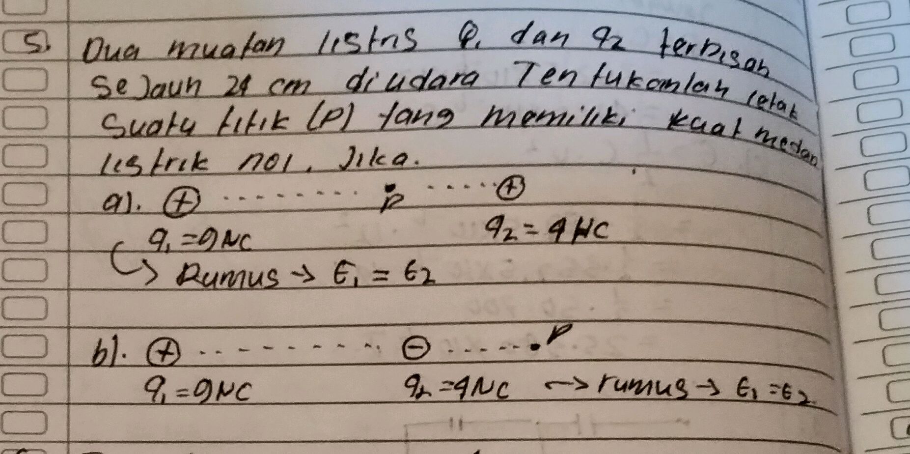 5. Dua muatan listrik $q_1$ dan $q_2$ | StudyX