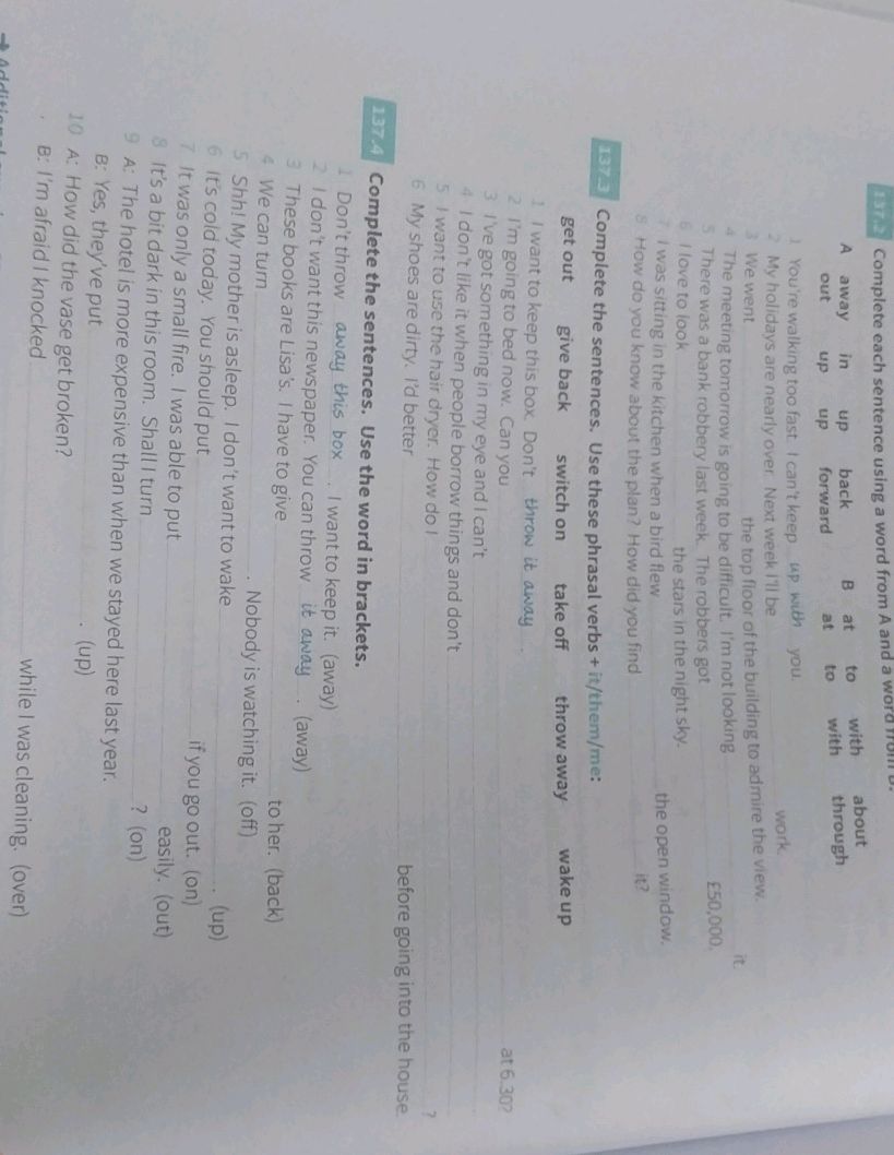 137.2 Complete each sentence using a word | StudyX