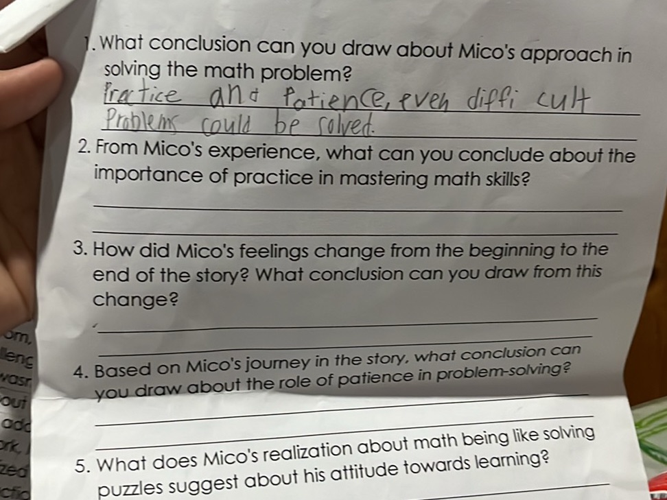 What conclusion can you draw about Mico's | StudyX