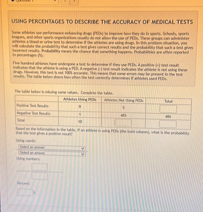 Some athletes use performance-enhancing | StudyX