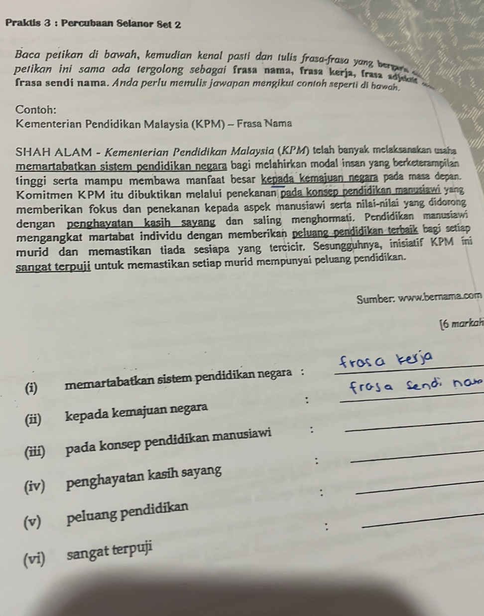 Baca petikan di bawah, kemudian kenal pasti | StudyX