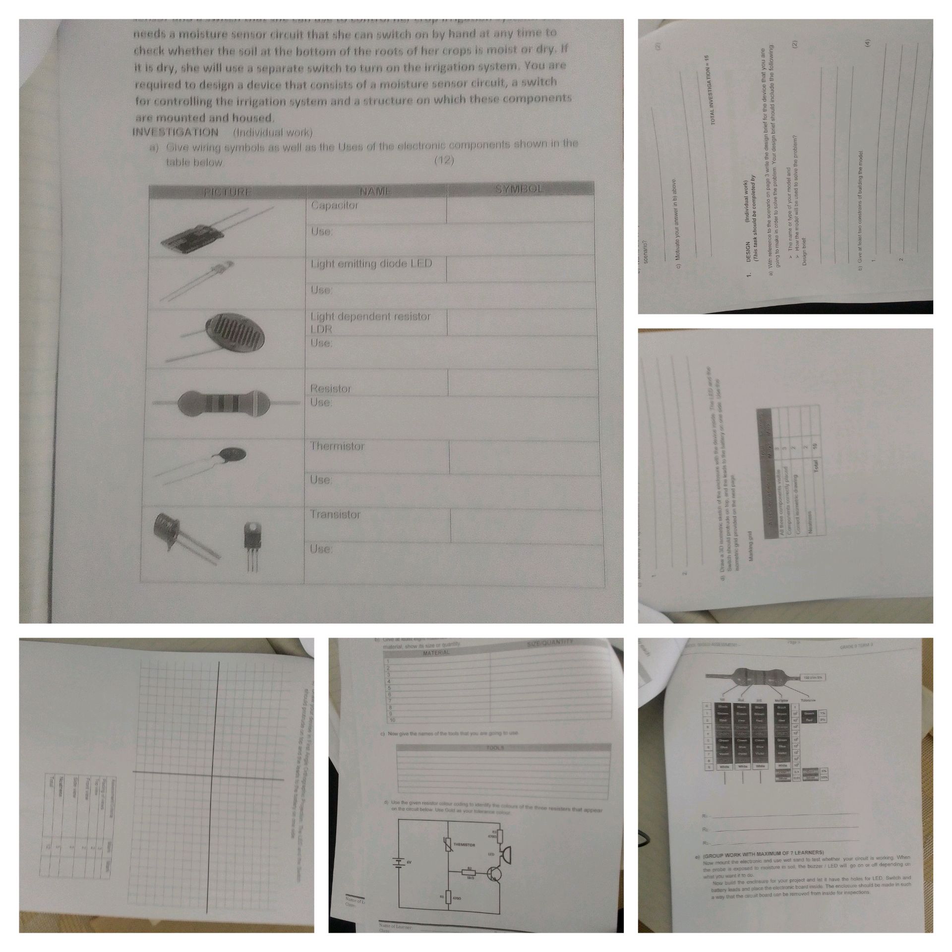 needs a moisture sensor circuit that she can | StudyX