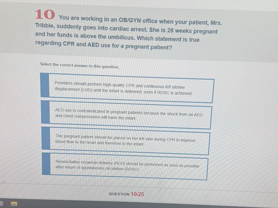 1 You are working in an OB/GYN office when