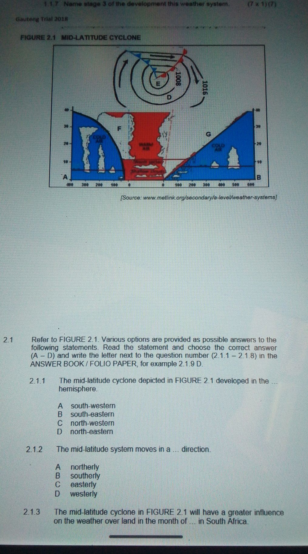 FIGURE 2.1 MID-LATITUDE CYCLONE [Source: | StudyX