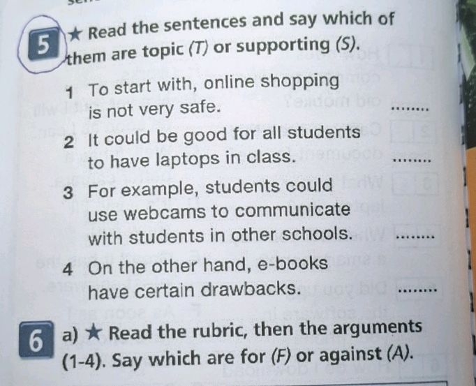 Read the sentences and say which of them are