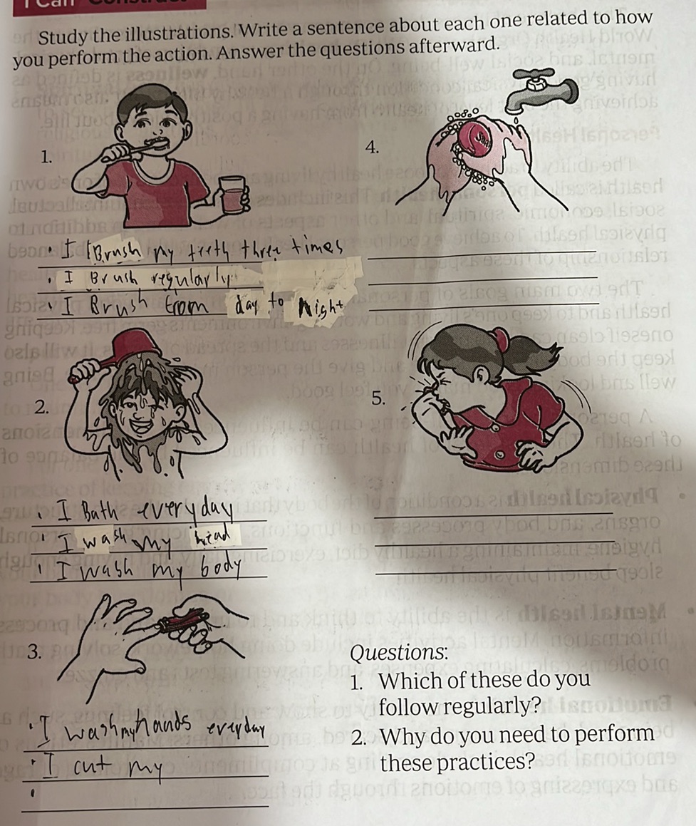 Study the illustrations. Write a sentence | StudyX