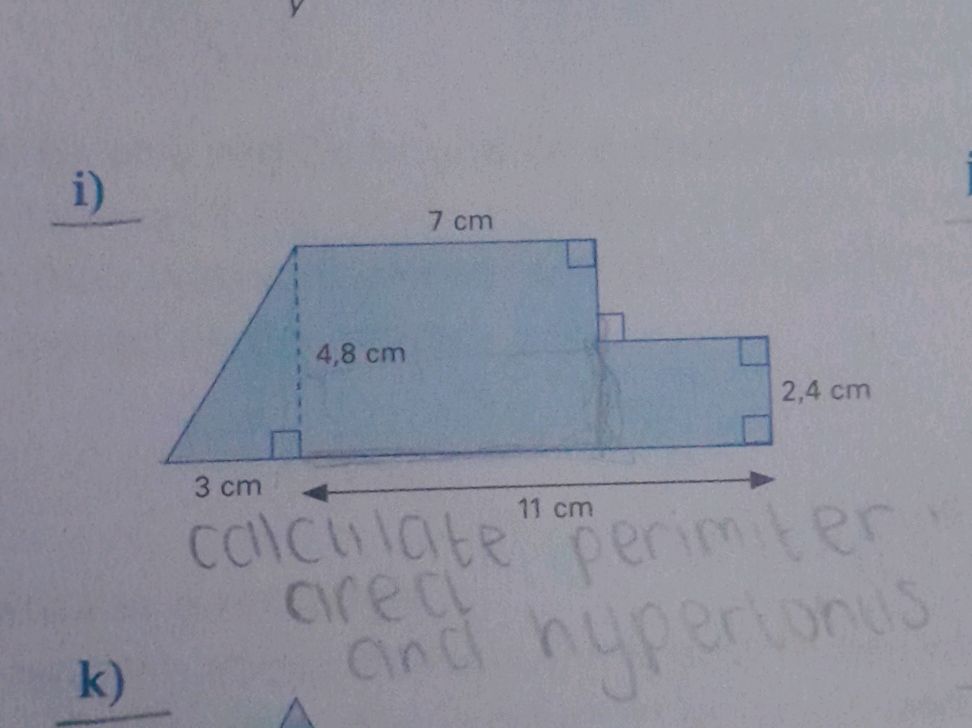 Calculate perimeter, area, and hypotenuse of | StudyX