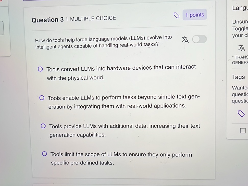 Question 3 | MULTIPLE CHOICE How do tools | StudyX