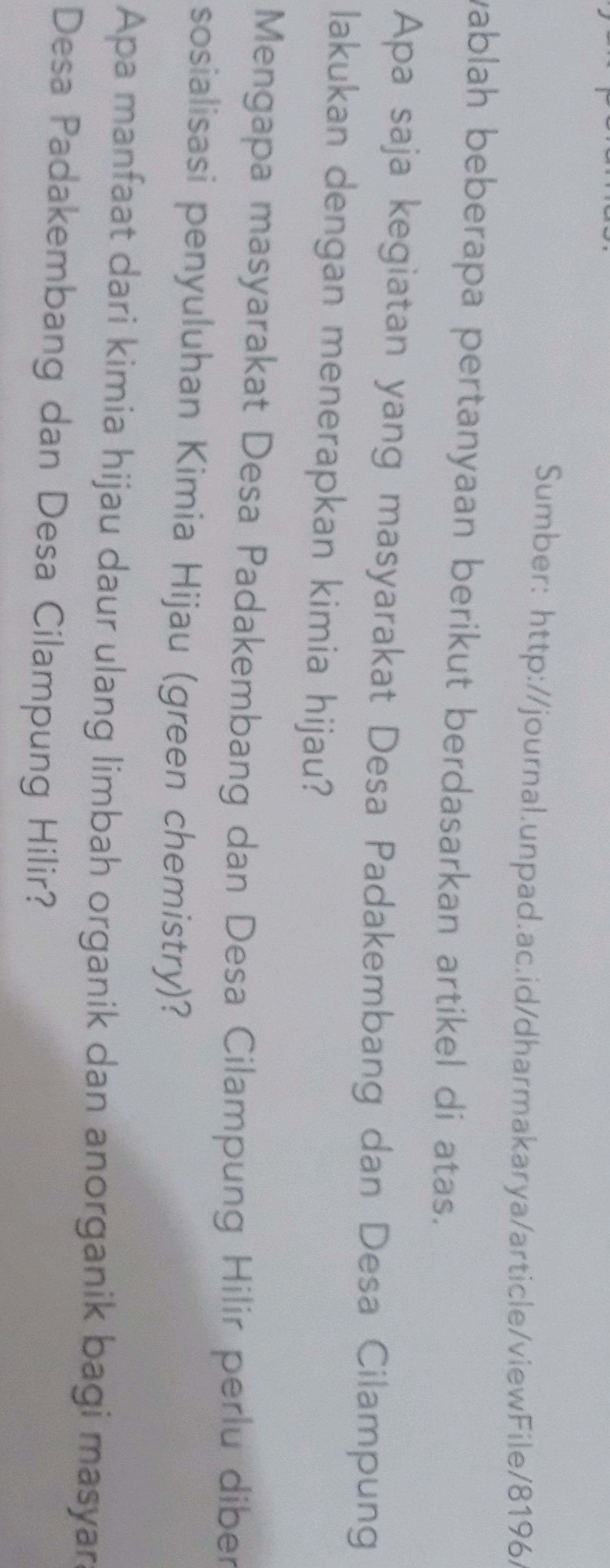 wablah beberapa pertanyaan berikut | StudyX