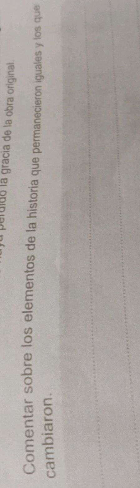 Comentar sobre los elementos de la historia | StudyX