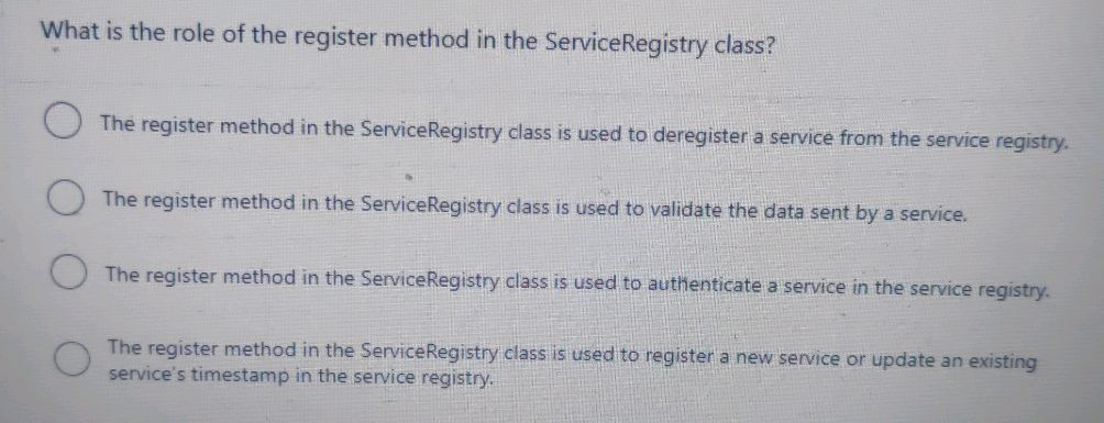 What is the role of the register method in | StudyX