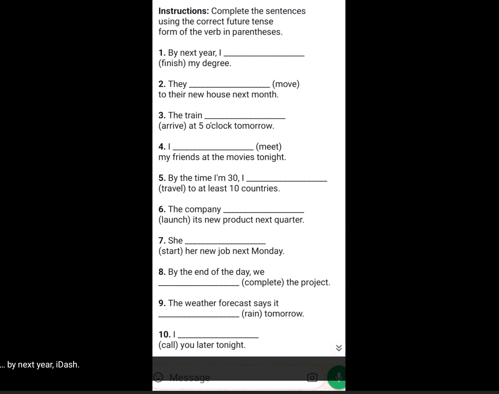 Instructions: Complete the sentences using | StudyX