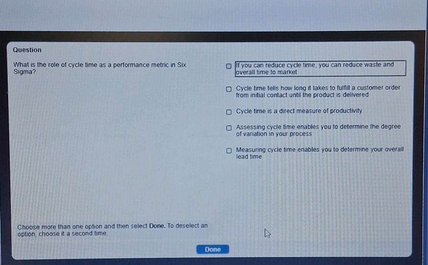 What is the role of cycle time as a
