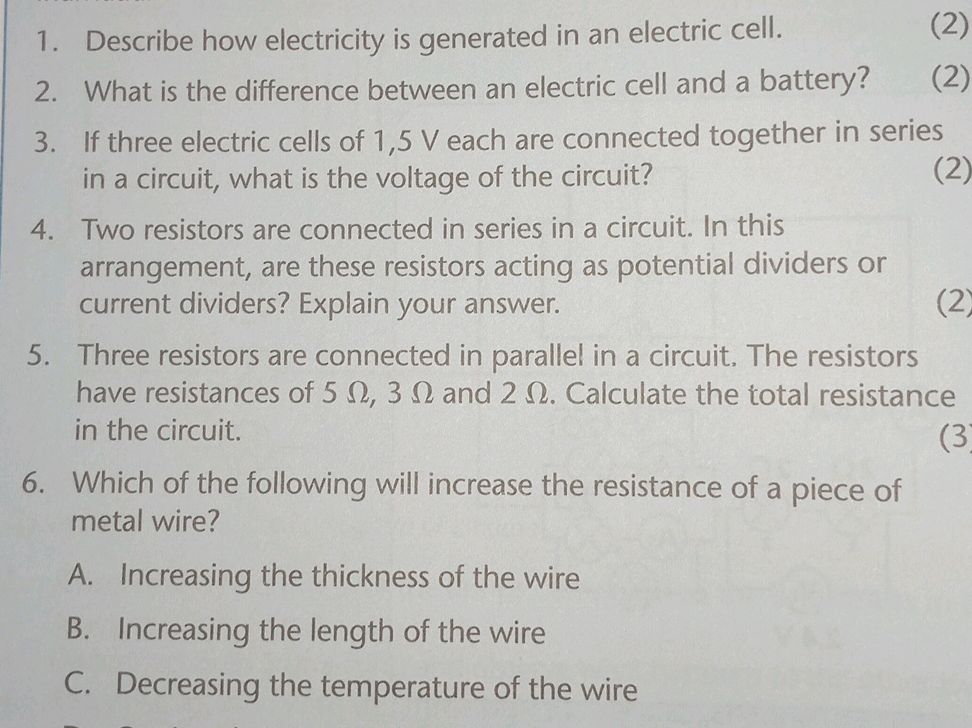 Describe how electricity is generated in an