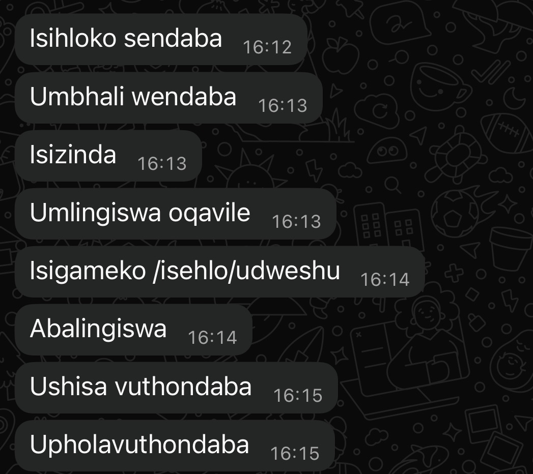 Isihloko sendaba Umbhali wendaba Isizinda