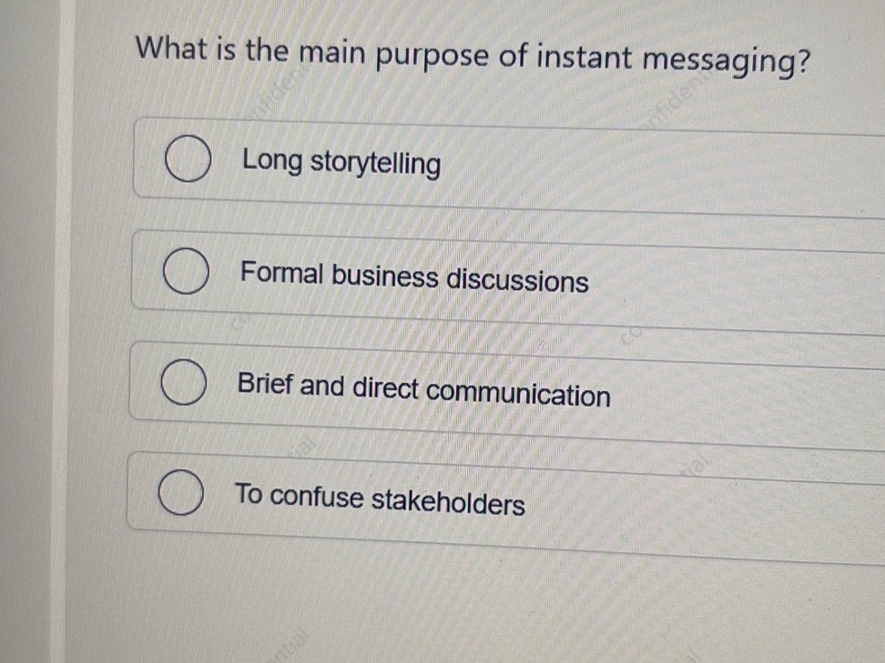 What is the main purpose of instant | StudyX