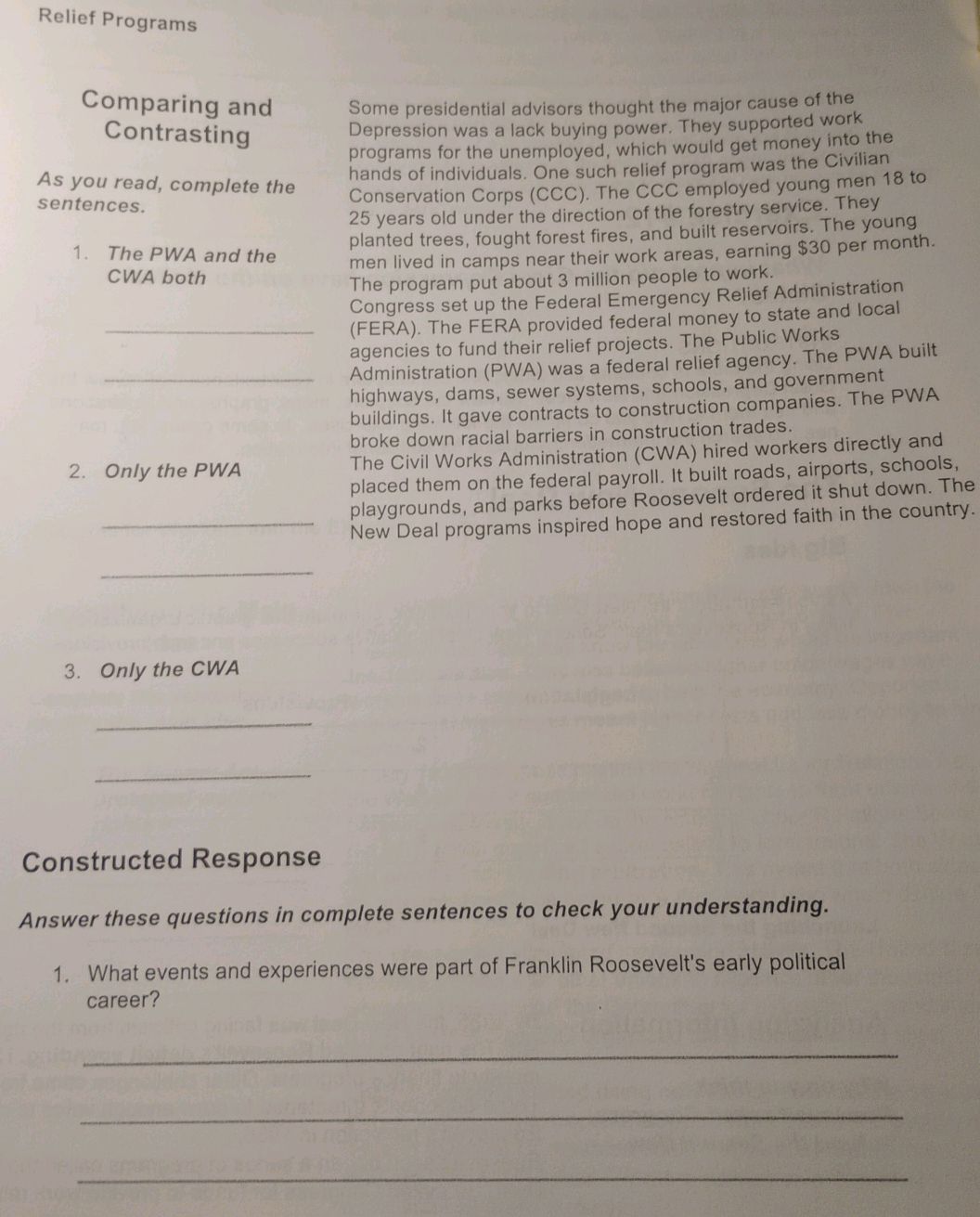 Comparing and Contrasting As you read, | StudyX