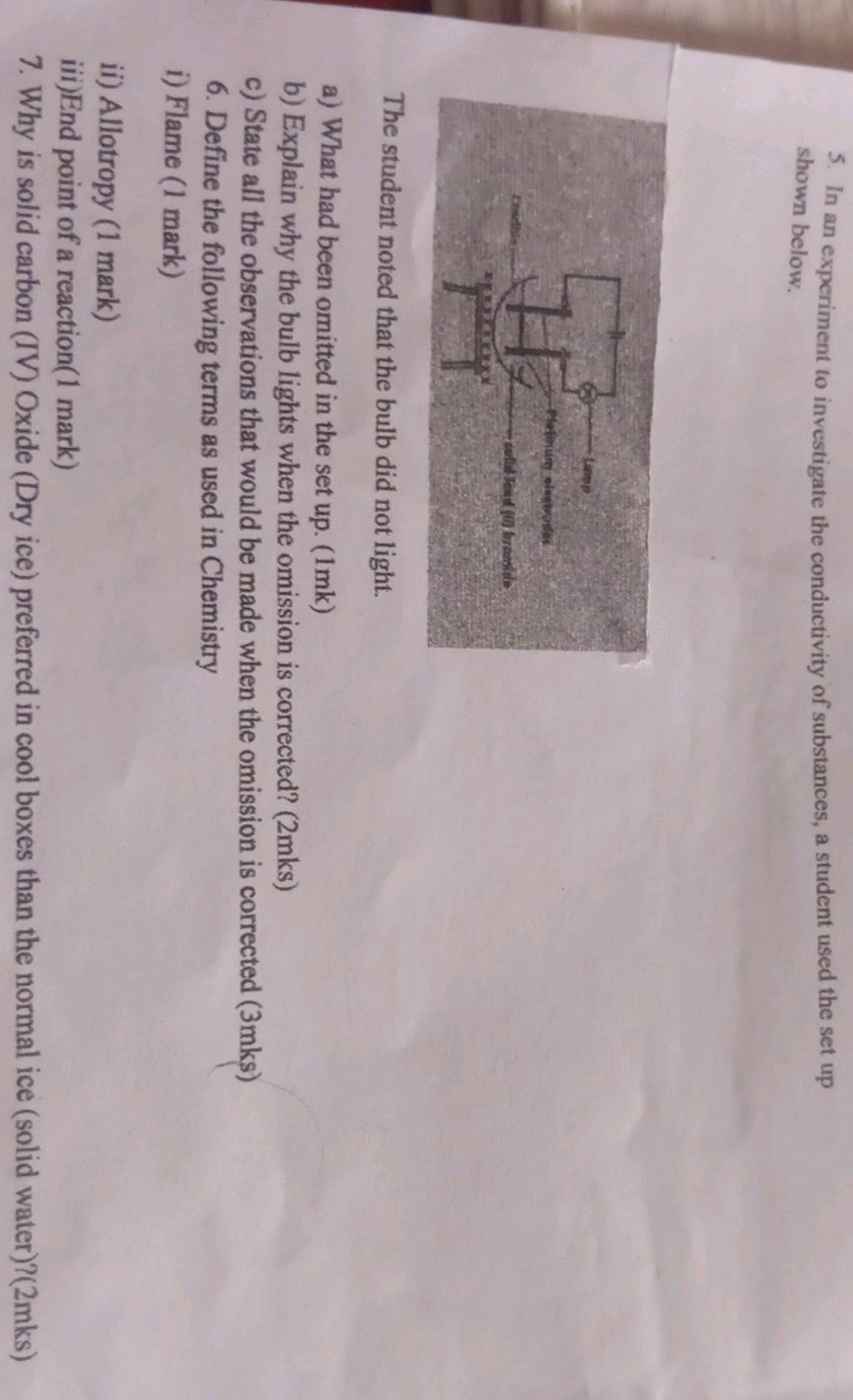 5. In an experiment to investigate the | StudyX