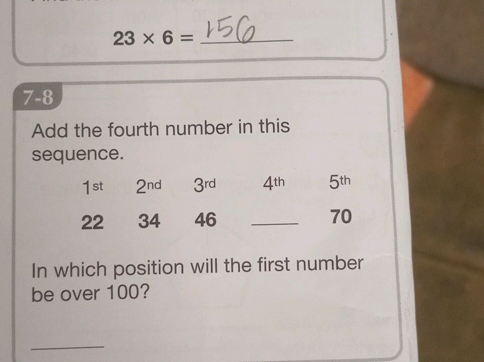 Add the fourth number in this sequence. 1st | StudyX