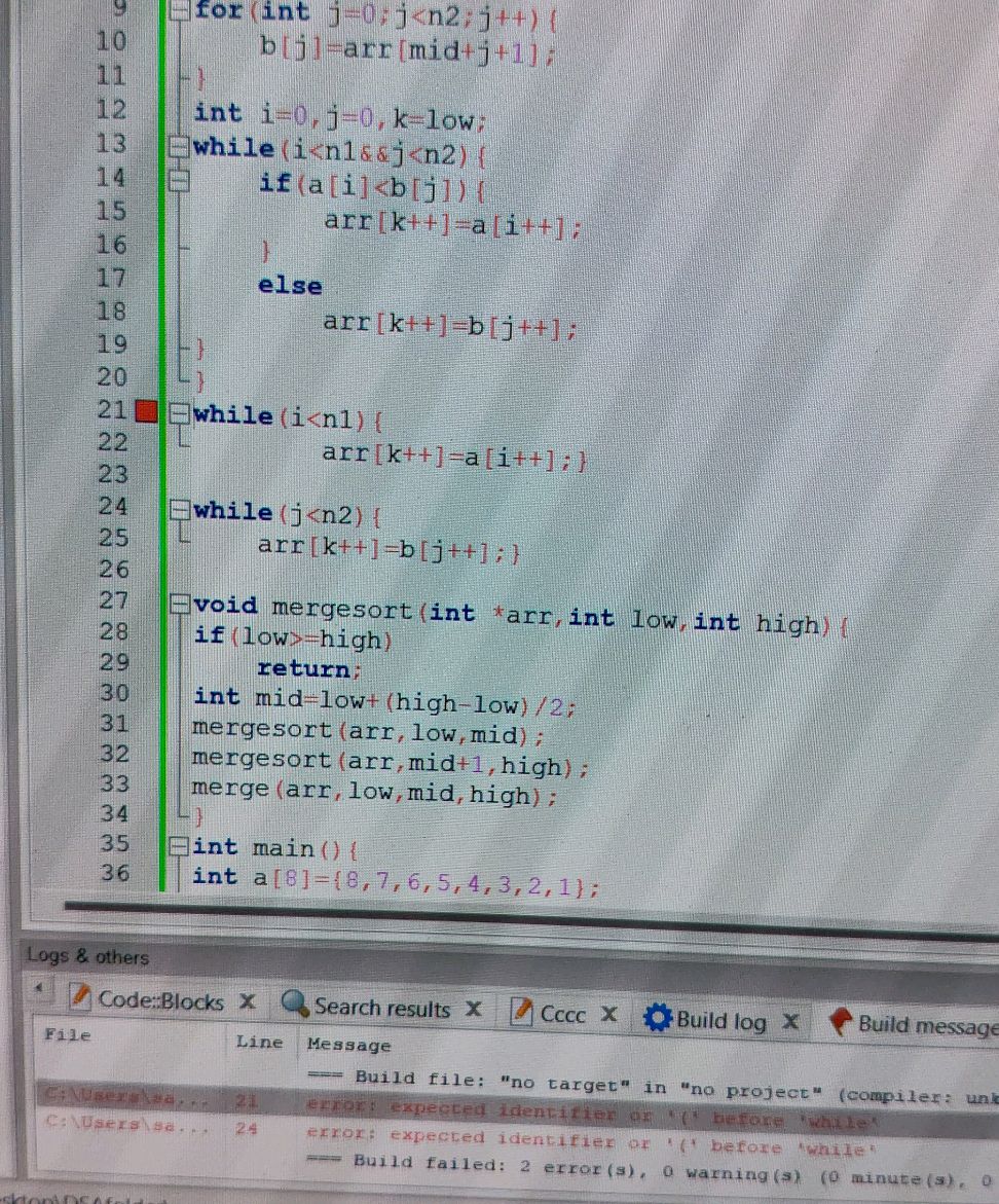 ```c++ for(int j=0;j=high) return; int | StudyX