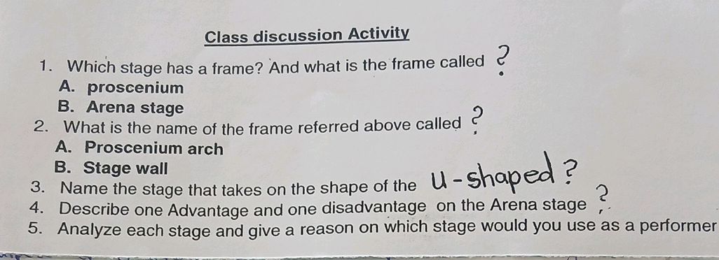 Class discussion Activity 1. Which stage has | StudyX