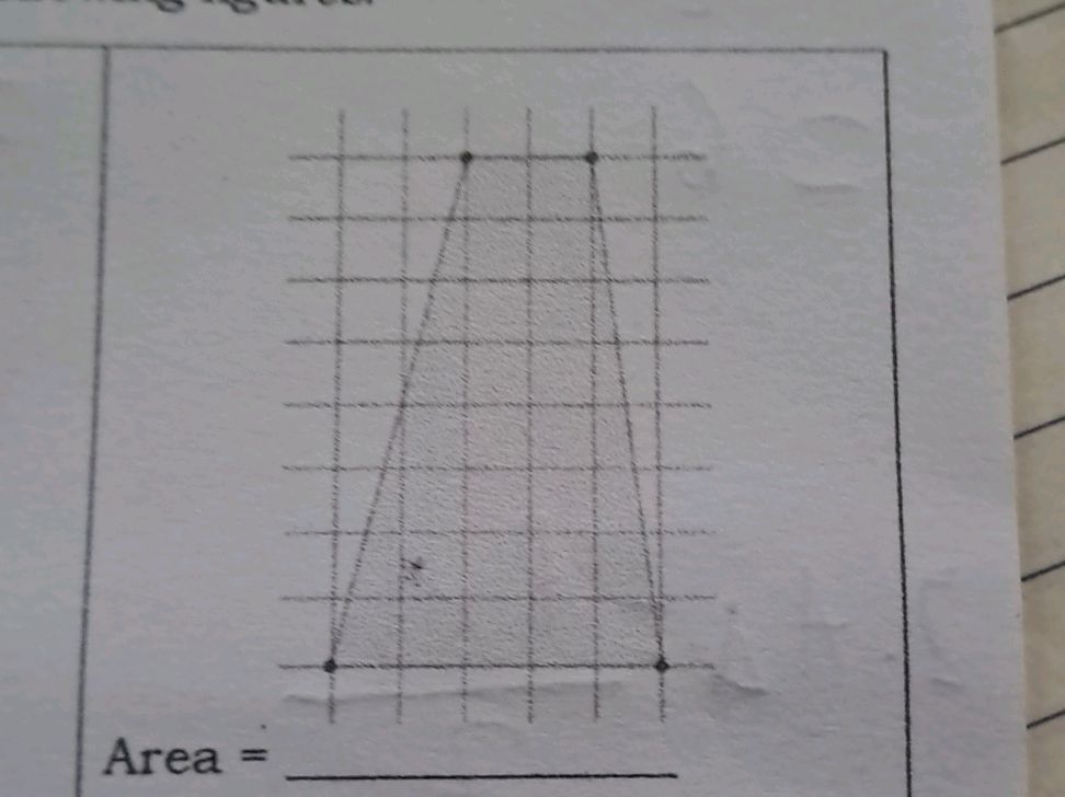 Area = _ The image shows a shape on a grid.
