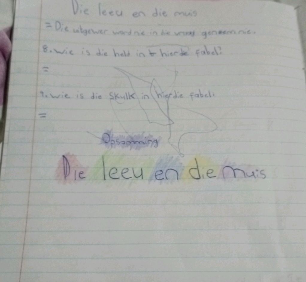 Die leeu en die muis = Die uitgewer word | StudyX