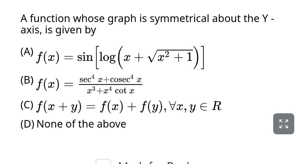 A function whose graph is symmetrical about | StudyX