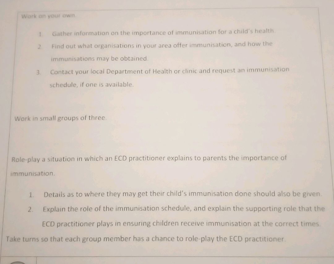 Work on your own. 1. Gather information on | StudyX