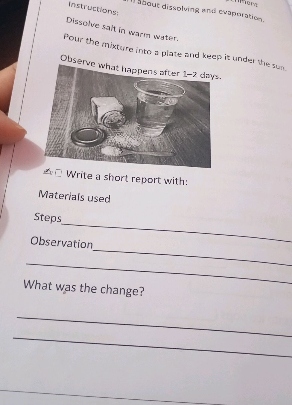 Write a short report with: Materials used | StudyX