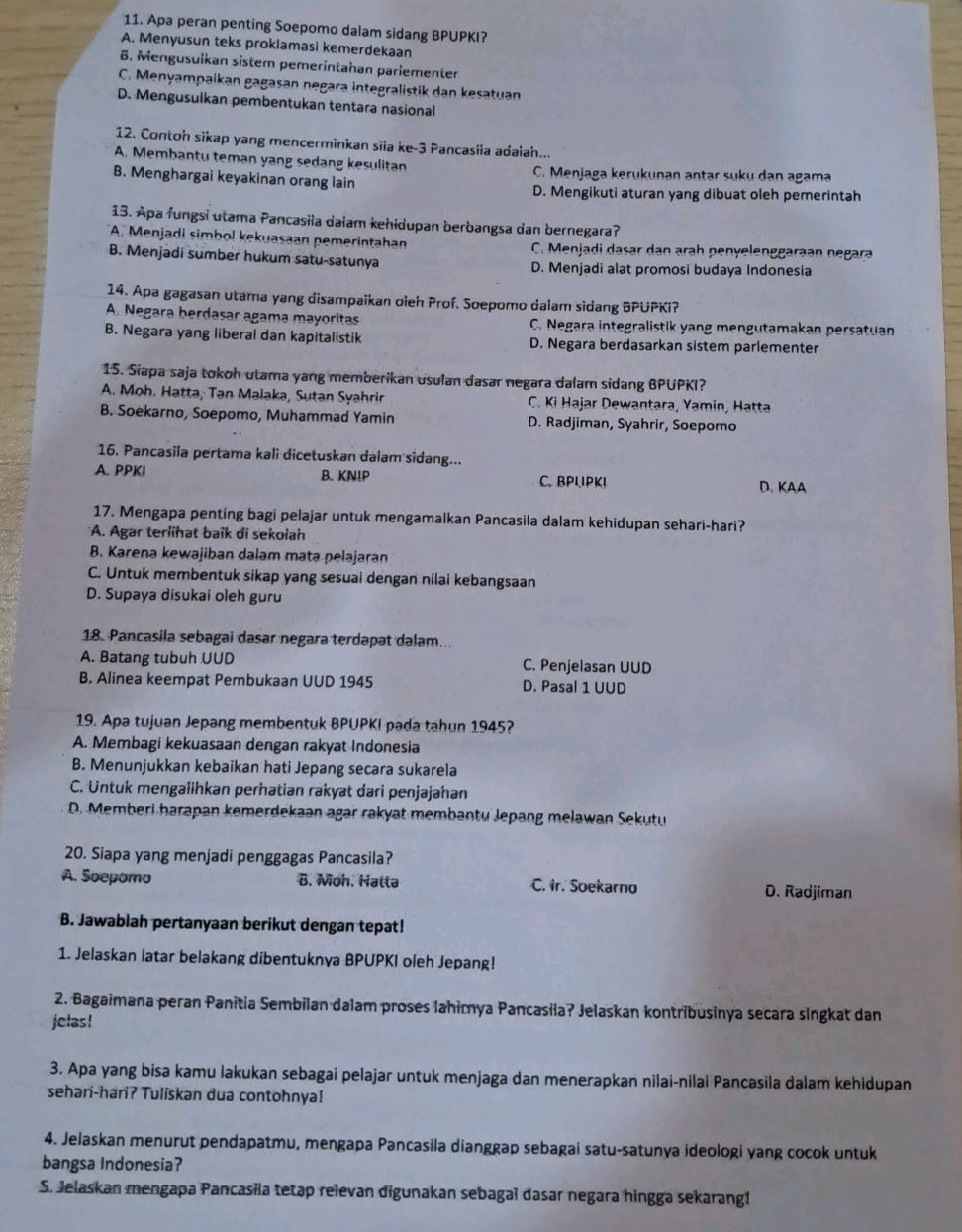 11. Apa peran penting Soepomo dalam sidang | StudyX