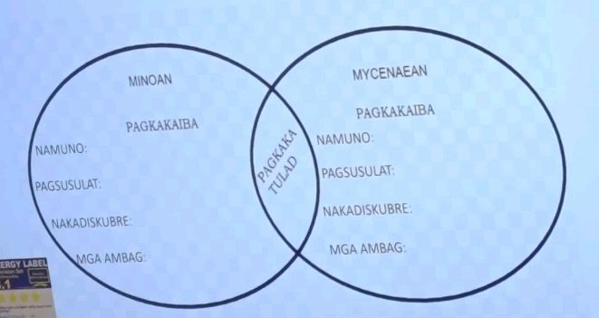The image is a Venn diagram comparing Minoan | StudyX