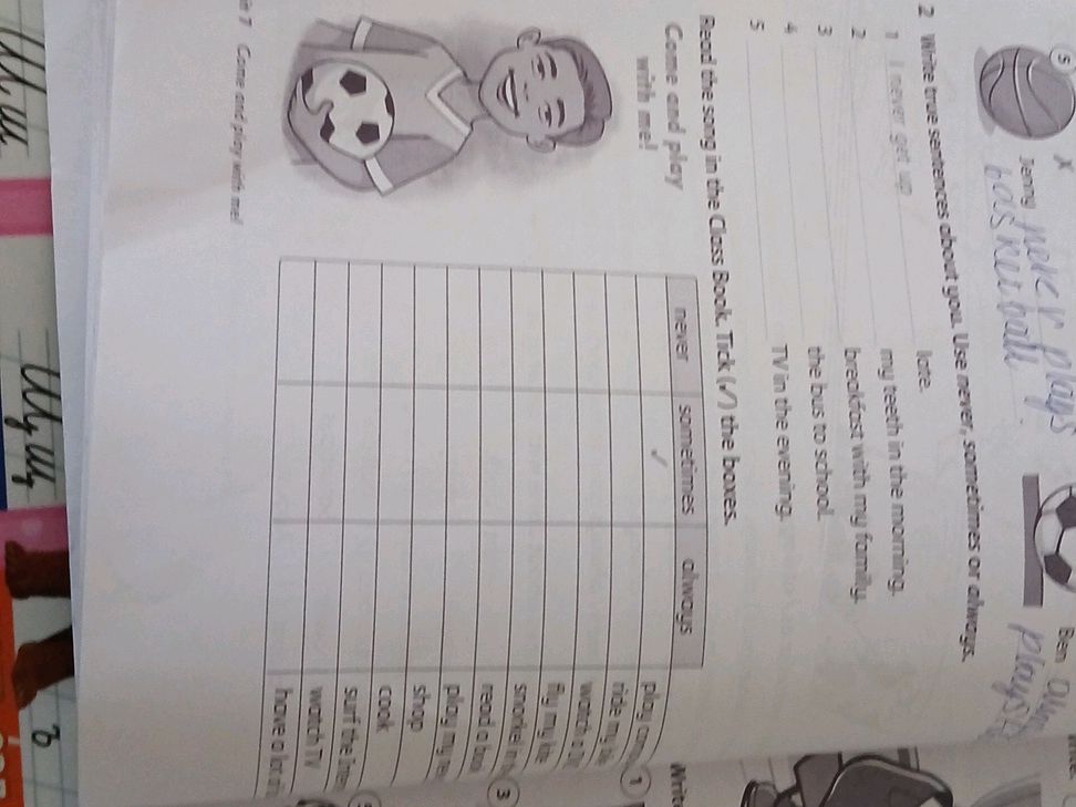 2 Write true sentences about you. Use never, | StudyX