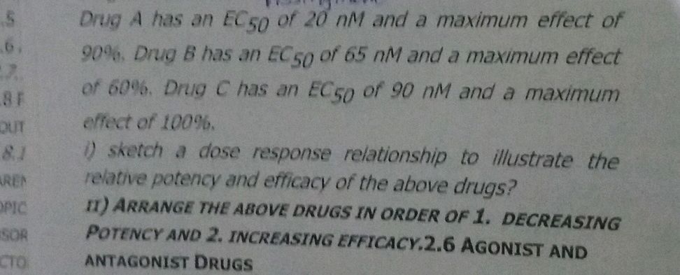 Drug A has an EC50 of 20 nM and a maximum