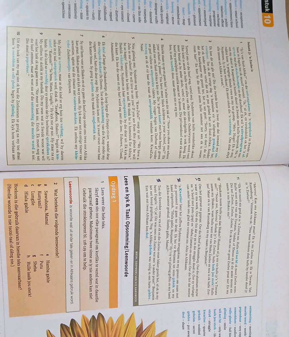Opdrag 1 Lees en kyk Taal: | StudyX