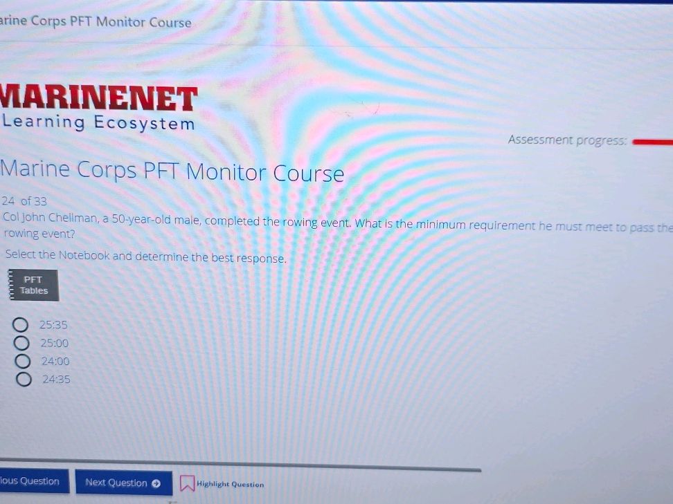 Marine Corps PFT Monitor Course 24 of 33 Col