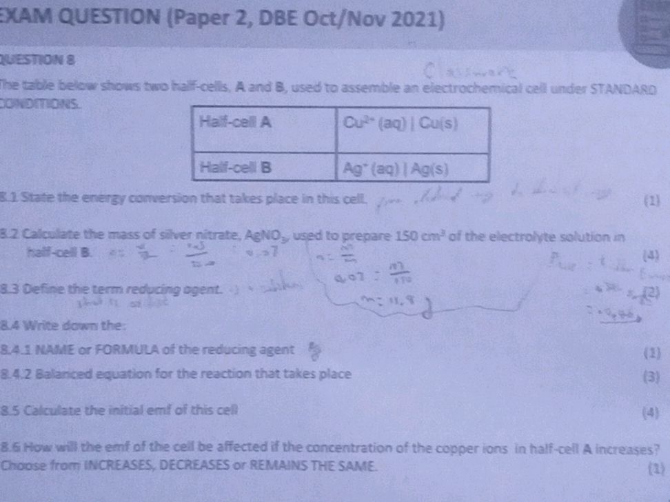 EXAM QUESTION (Paper 2, DBE Oct/Nov 2021)