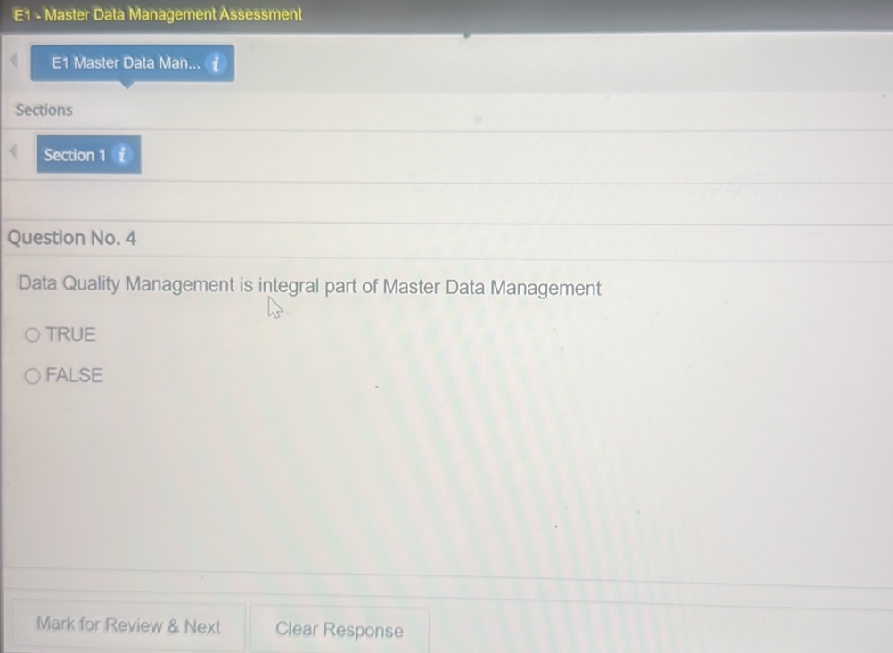 Data Quality Management is integral part of | StudyX