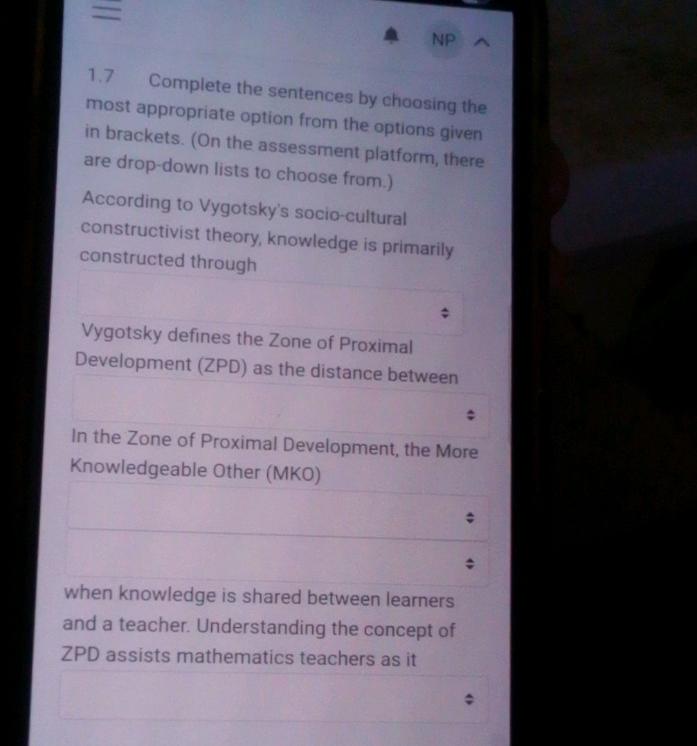 1.7 Complete the sentences by choosing the | StudyX