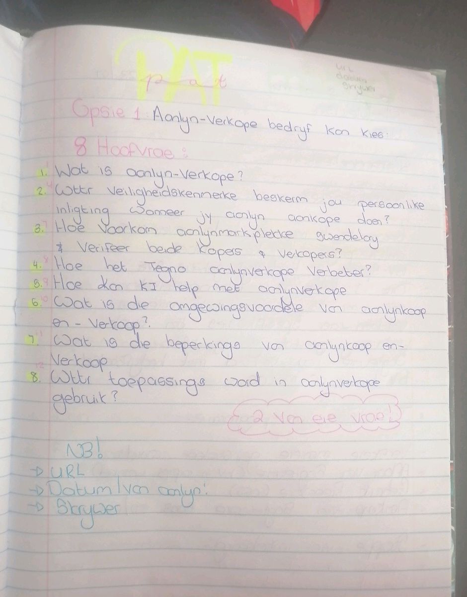 Opsie 1 Anlyn-Verkope bedryf kon kies: 8 | StudyX