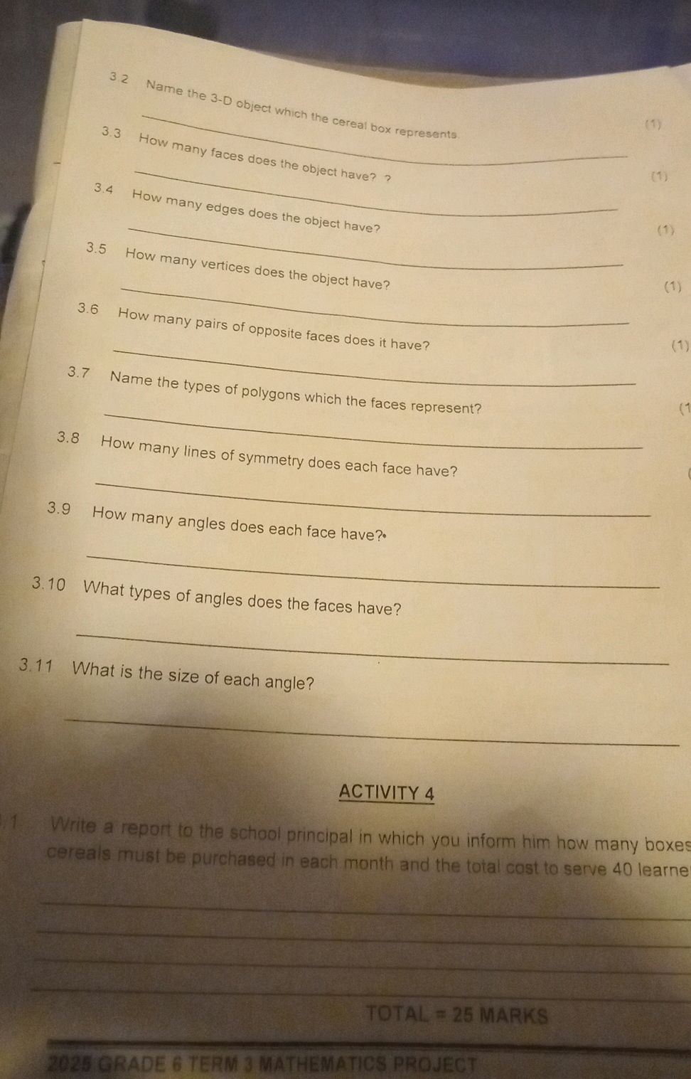 32 Name the 3-D object which the cereal box | StudyX