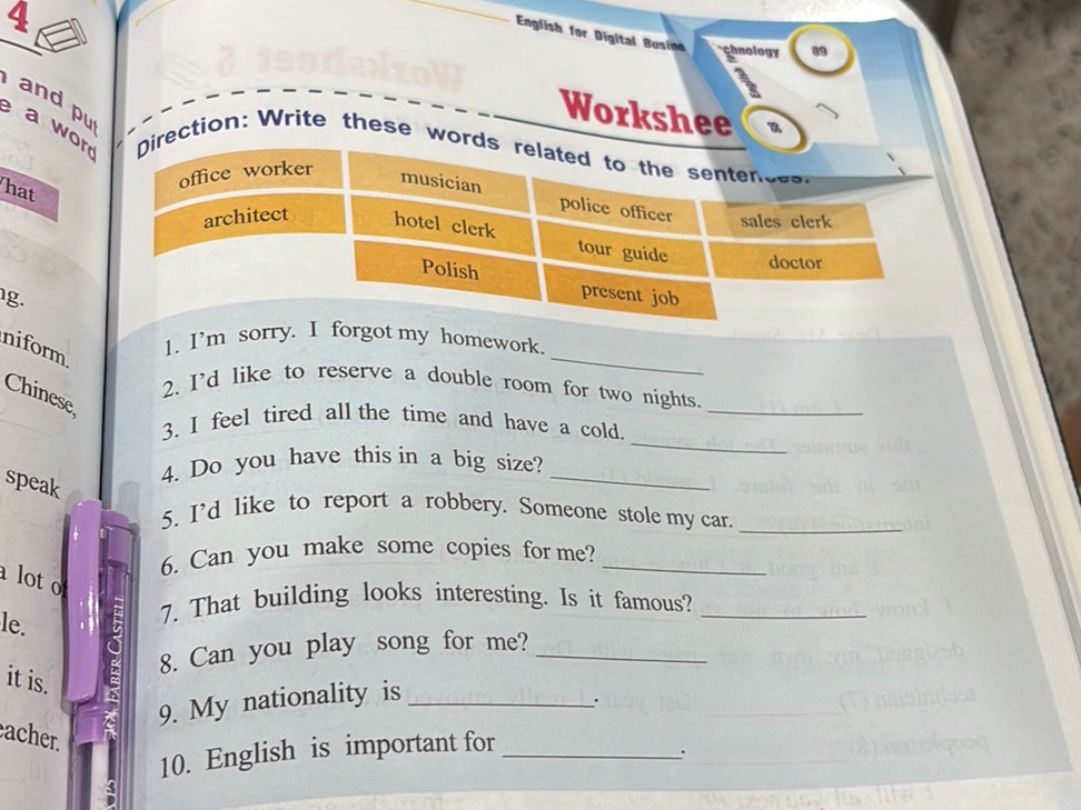 Direction: Write these words related to the