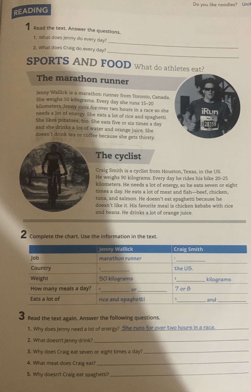 1. What does Jenny do every day? 2. What | StudyX