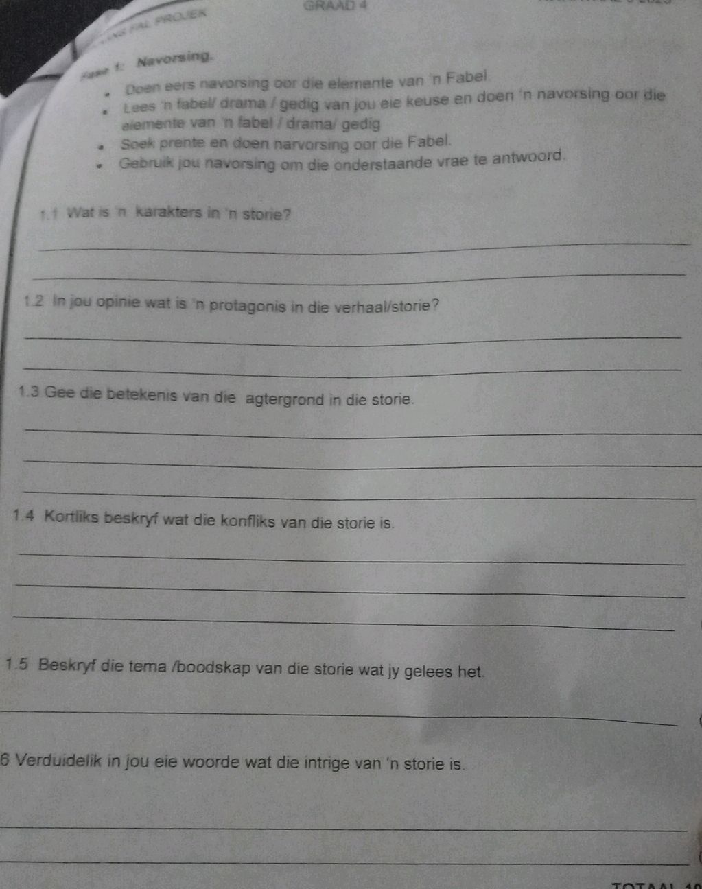 GRAAD 4 Navorsing. Doen eers navorsing our | StudyX