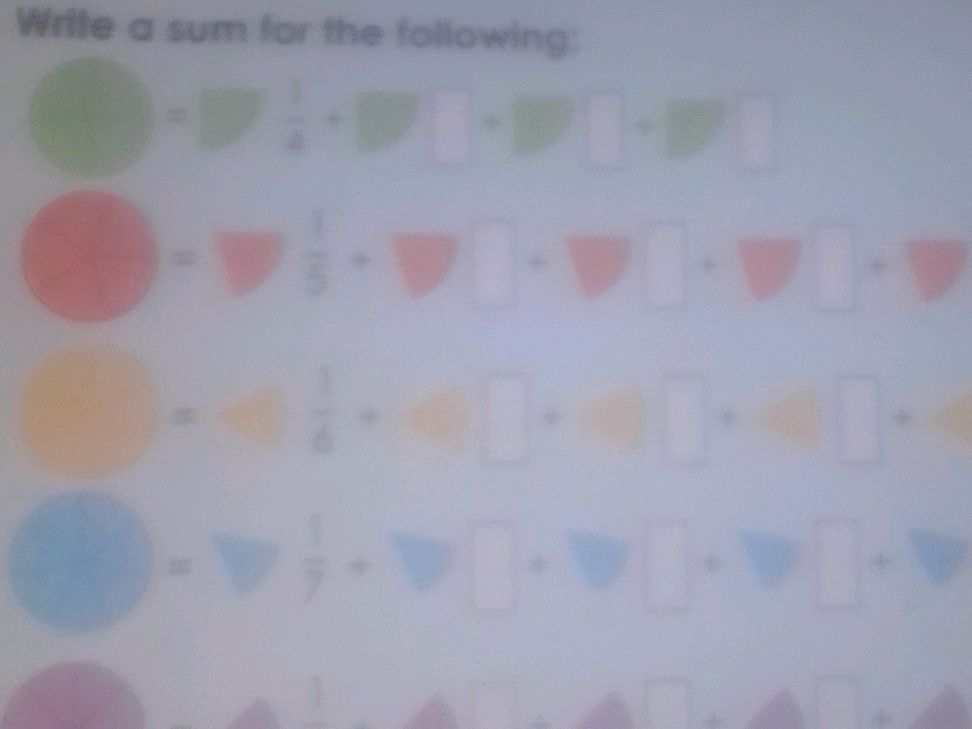 Write a sum for the following: Green circle | StudyX