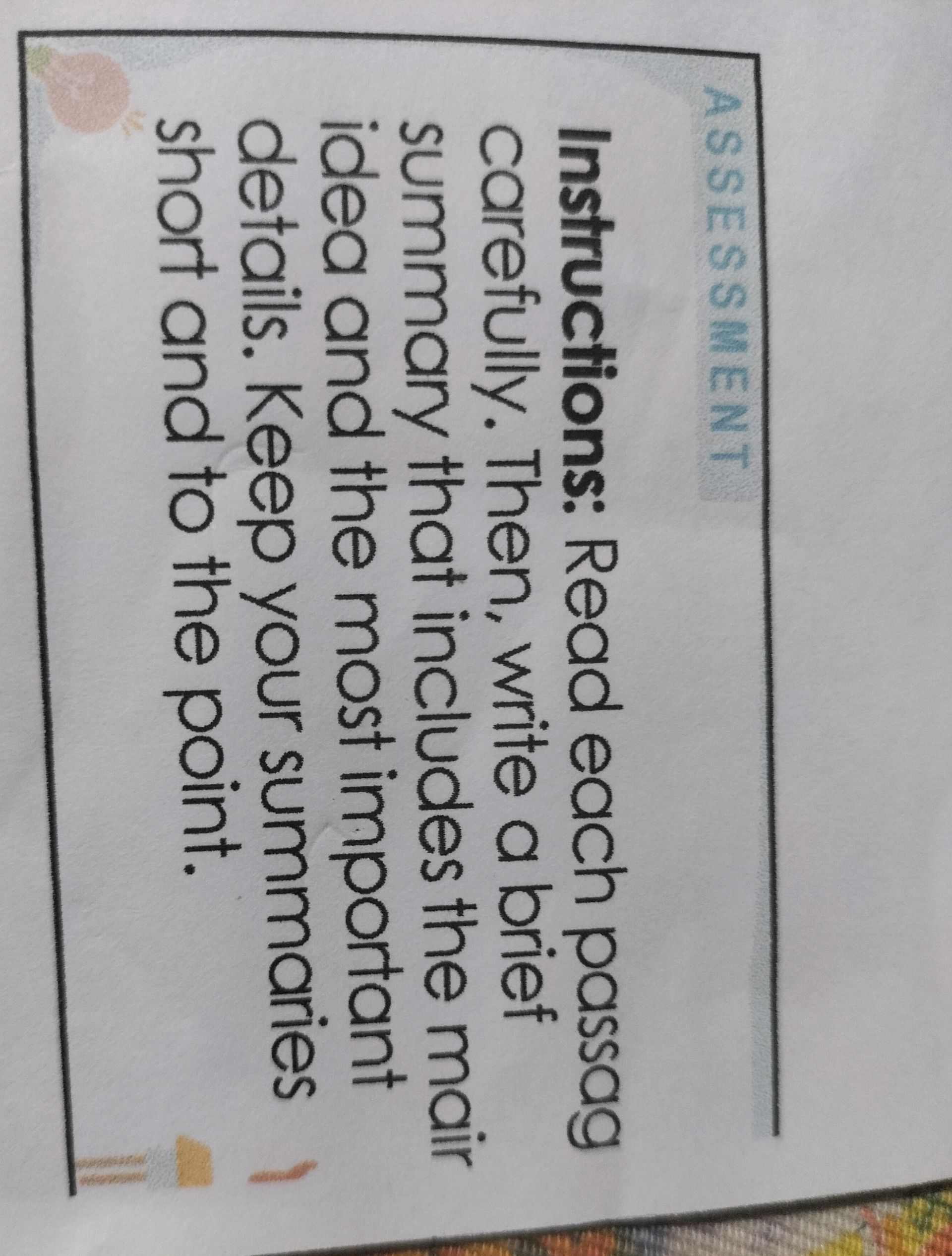 Instructions: Read each passag carefully. | StudyX