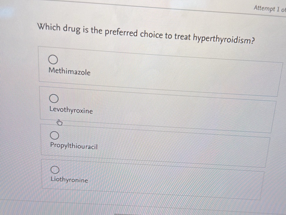 Attempt 1 of Which drug is the preferred | StudyX