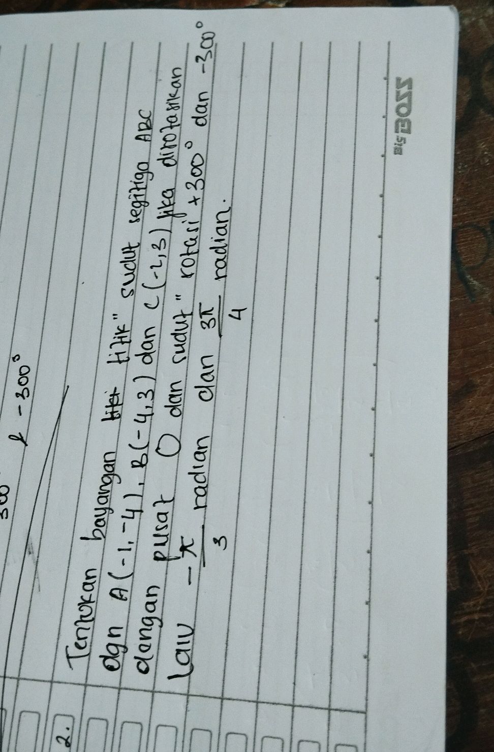 Tentukan bayangan titik sudut segitiga ABC | StudyX