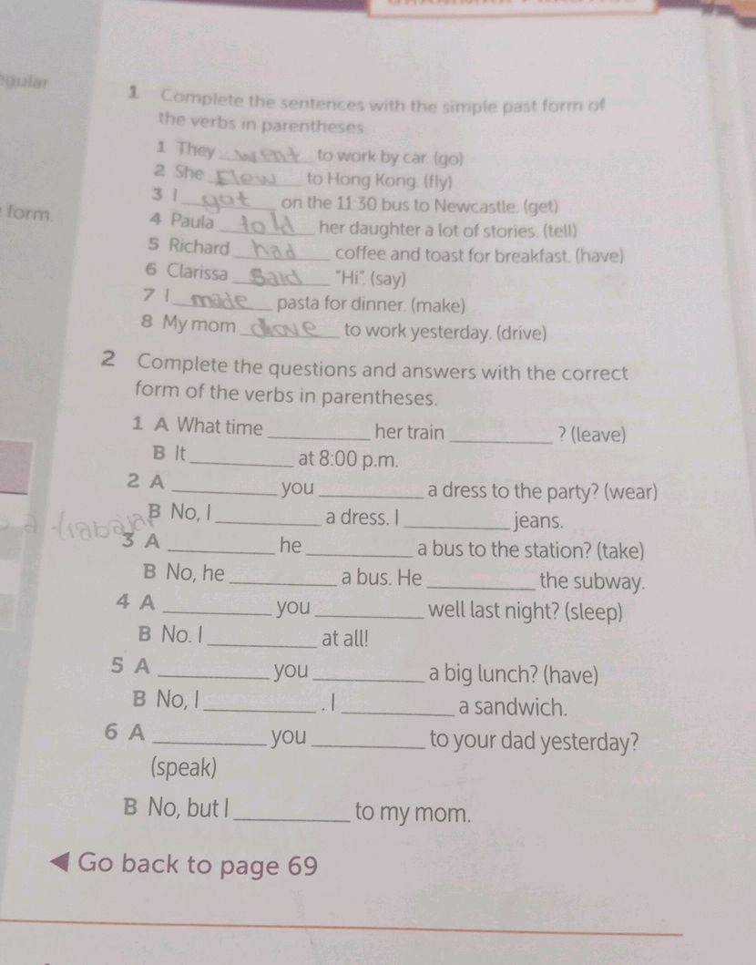 1 Complete the sentences with the simple | StudyX