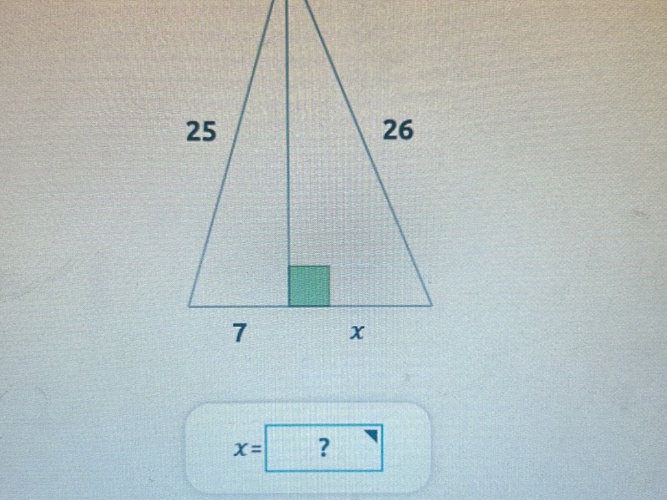 The image displays a triangle with two sides | StudyX